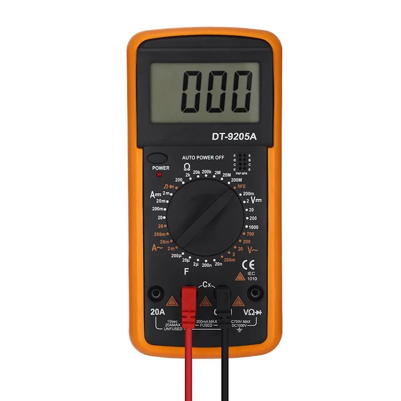 DT9205A Multitester AC DC LCD Display Professional Electric Handheld ...