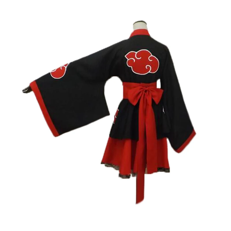 Naruto Shippuden Akatsuki Organization Female Lolita Kimono Dress Anime ...