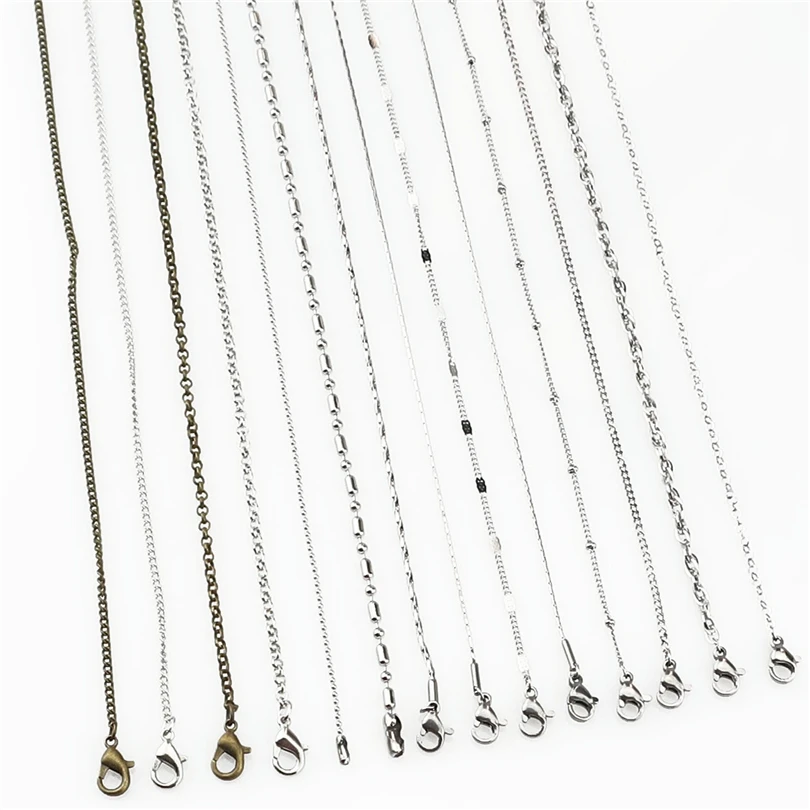 12x Steel Chains Necklace 18'' 20'' 22'' 24'' Popcorn Link Water-wave ...