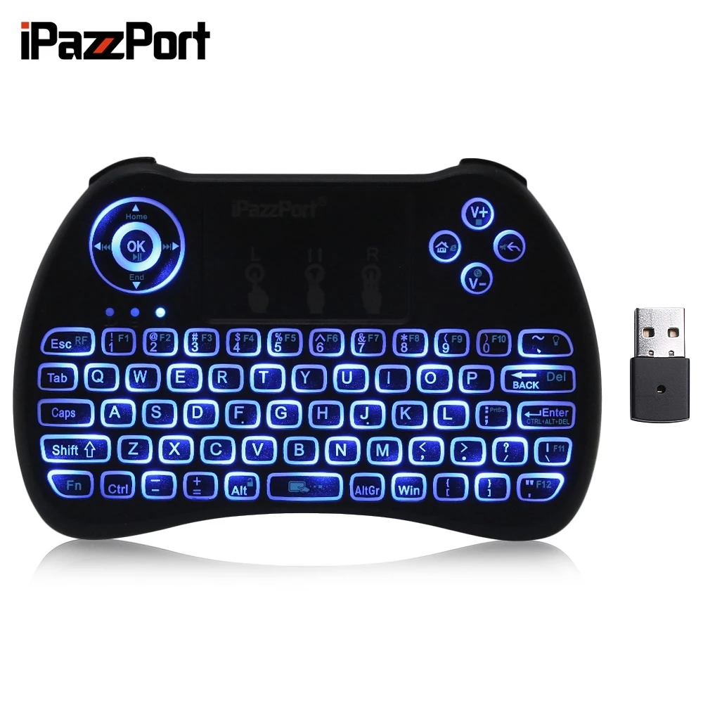 iPazzPort KP 810 21Q 2.4GHz Wireless Mini Keyboard 92 Keys Backlight ...