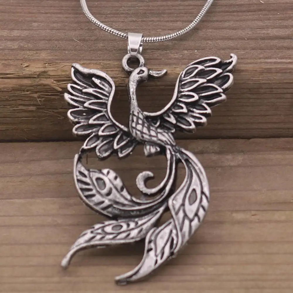 Nostalgia Phoenix Pendant Necklace Viking Fire Bird Rope And Snake ...