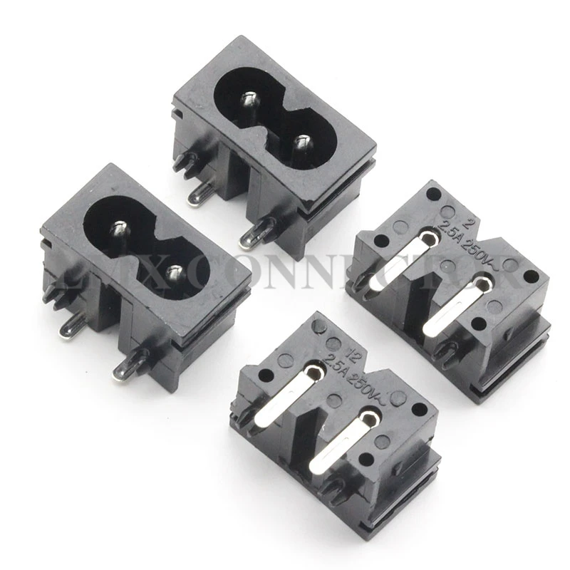 20PCS-IEC320-C8-Male-Plug-2-5A-250V-Terminal-Power-Plug-Inlet-Socket ...