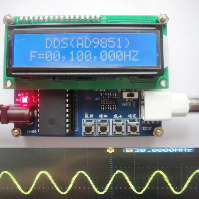 Digital lcd AD9851 50MHZ Function Signal Generator DDS Source SCM+ DDS ...