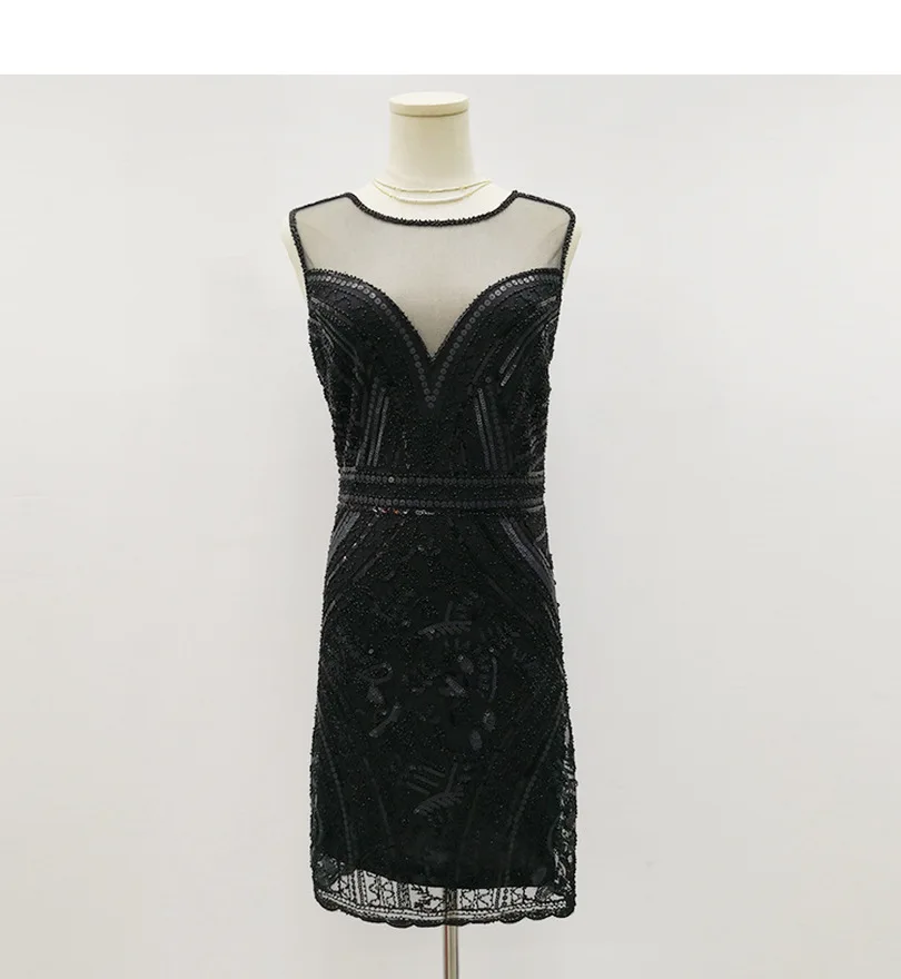 Mulheres Flapper Vestido Vintage V Neck Mangas Lantejoula Fringe 1920 s ...