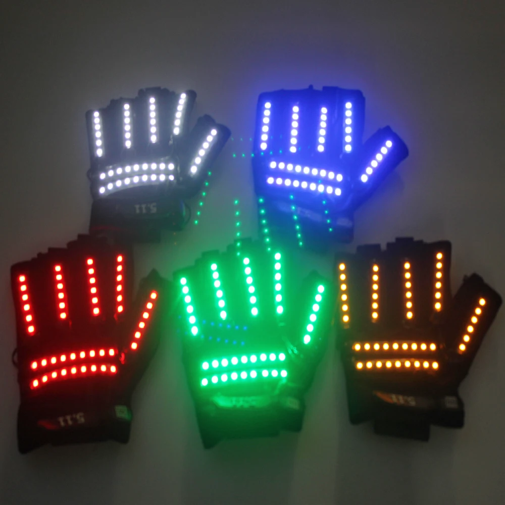 Led Glow Gloves Rave Light Flashing Finger Lighting Glow Mittens Magic ...