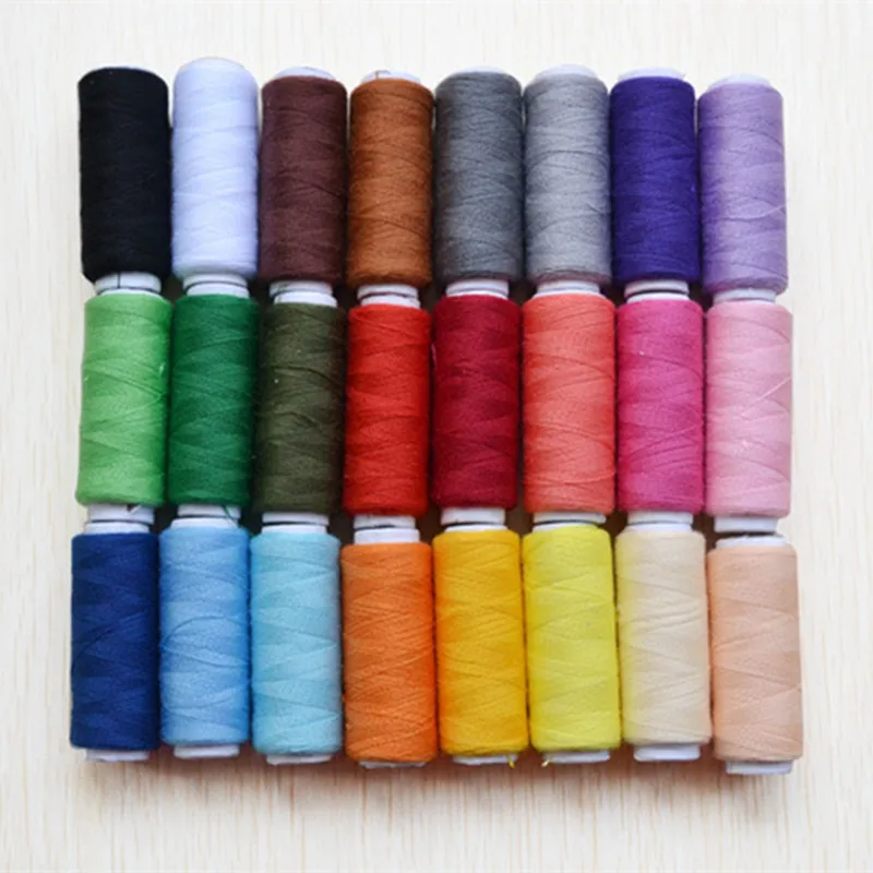 24 Rolls(200 Yard/roll) Assorted Colour Spools Polyester/cotton Thread ...