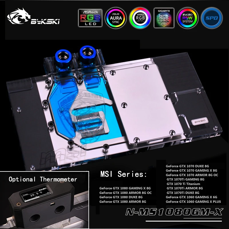 Bykski Full Cover GPU Water Block For MSI GTX1080/1070TI/1070/1060 ...