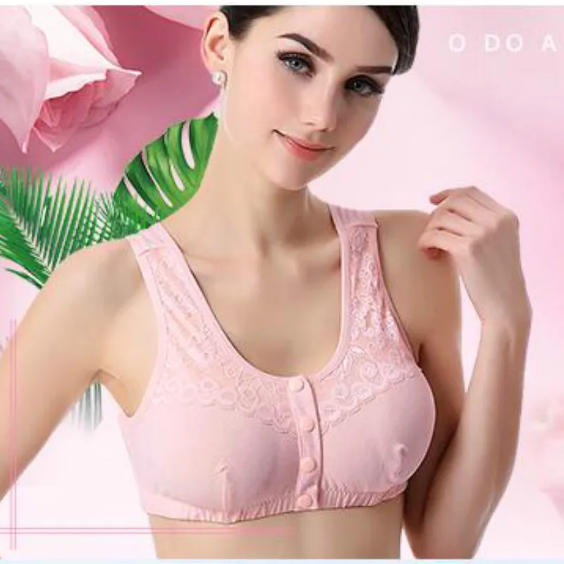 Lady After Surgery Bra Women Breast Cancer Push Up Lingerie Cotton Bra No Steel Ring For Adult