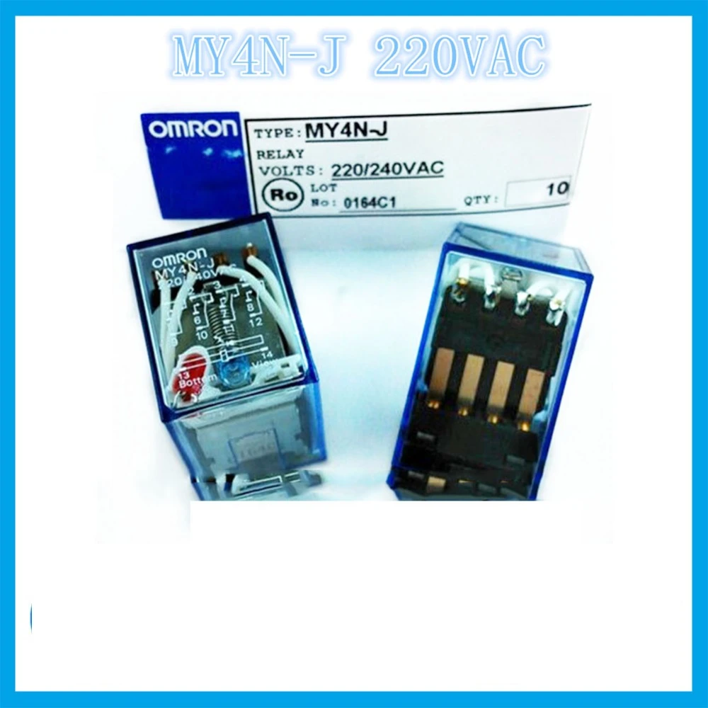 MY4NJ MY4N J AC220V 5A OMRON relay two open two closed 14 needle electronic component solid ...