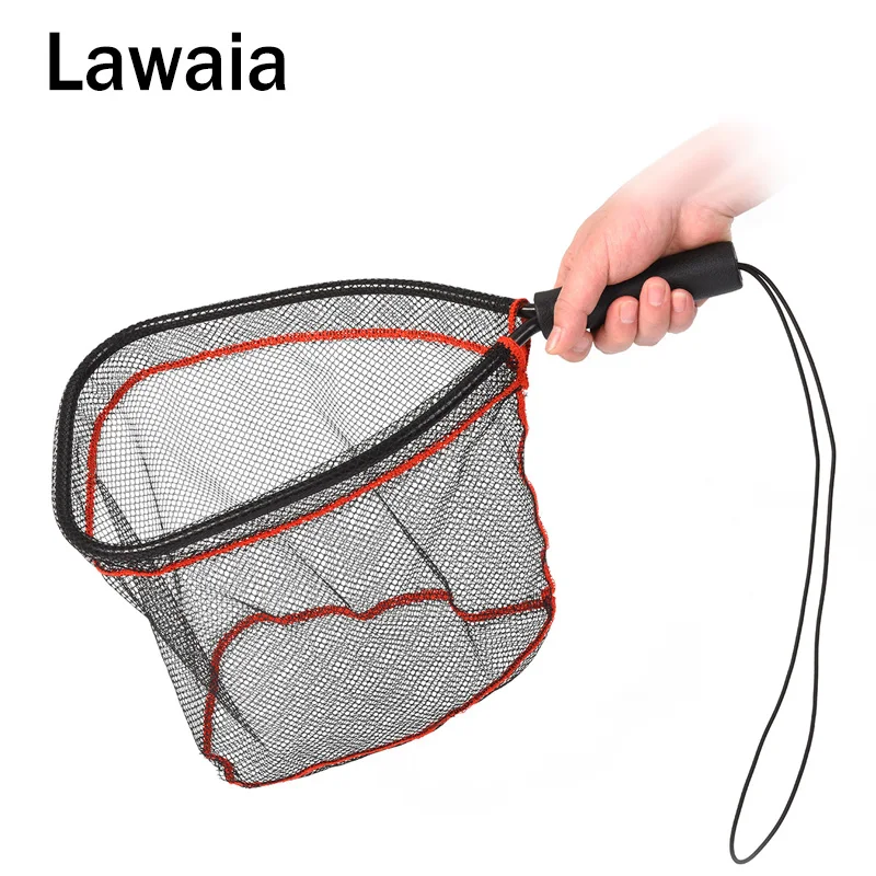 Lawaia Fishing Net Little Red Black Hand Net Aluminum Alloy Fly Fishing ...