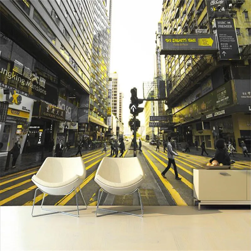 custom photo wall mural wallpaper 3d Luxury Quality HD City street taxi ...