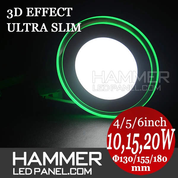 3d Effect Green Round Edge High Power Led Panel Light 20w Ac100-265v ...