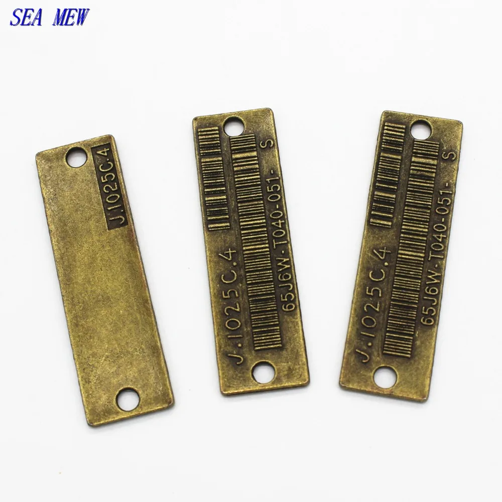 SEA MEW 15*52 มม. สีบรอนซ์โบราณ vintage สไตล์บาร์รหัสคำแผ่น carve ...