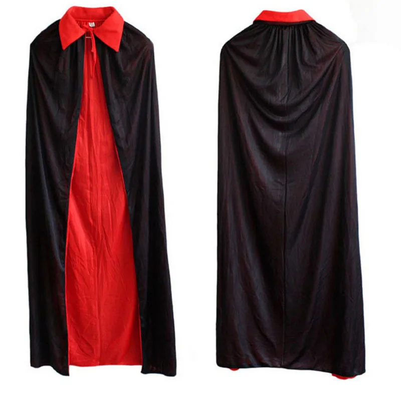 Adults Men Red Black Anime Death Cloak Double Layer Cloak Hat Mask ...