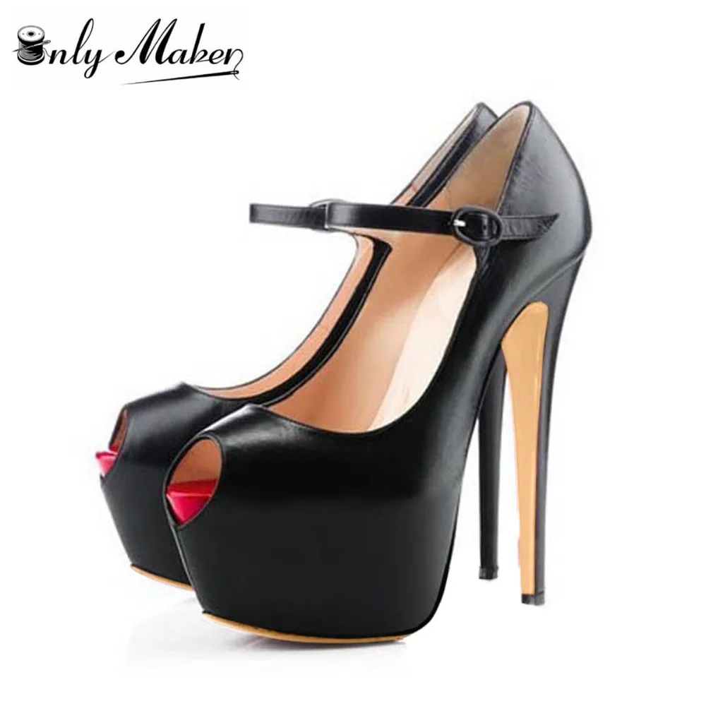 Buy Onlymaker Hot Fashion Ankle Strap Peep Toe Hidden