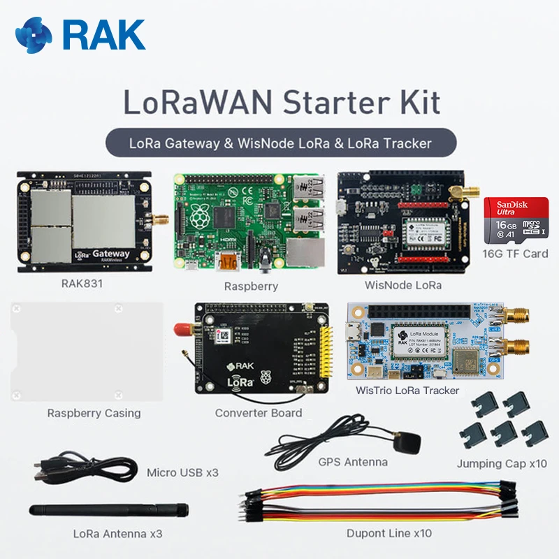 Lorawan Starter Kit Rak831 With Raspberry Pi And Wisnode Lorasx1301 Chip433868915mhz
