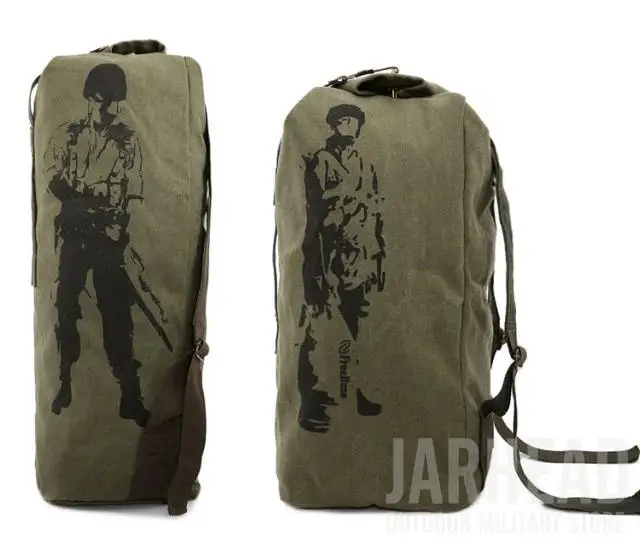 Large Shoulder Bag Army Soldier Tactical Canvas Backpack