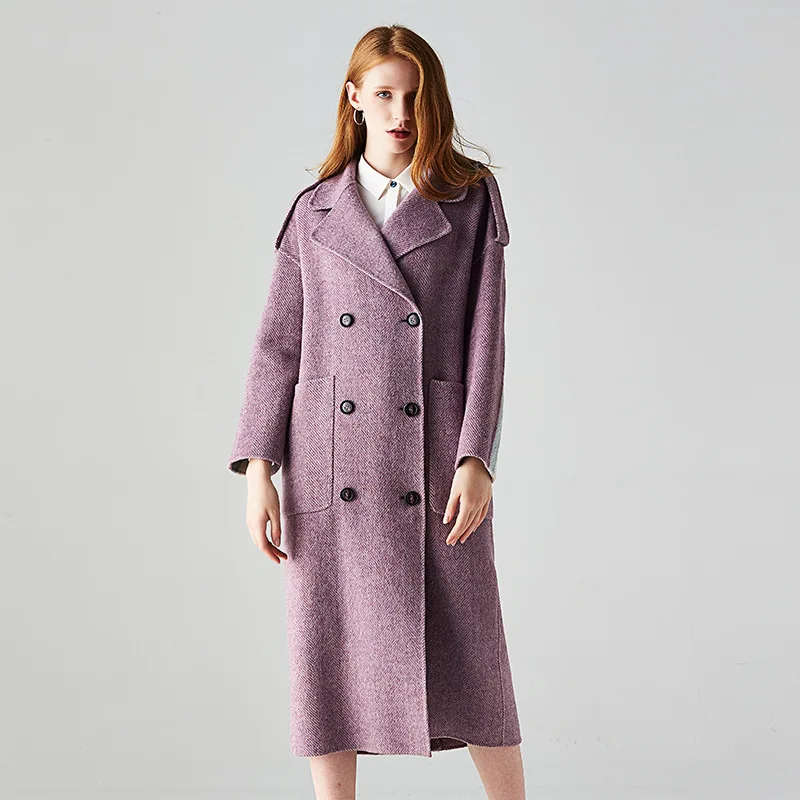 Woolen Coat Female 2018 Autumn Winter New Double Sided Cashmere Coat
