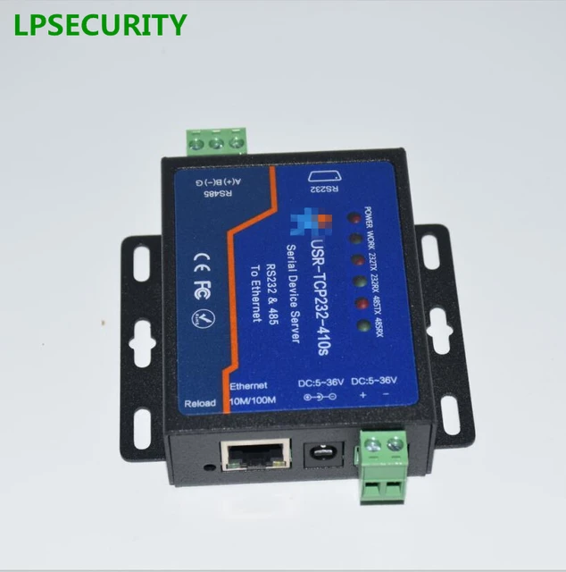 LPSECURITY RS232 RS485 to TCP/IP Ethernet Converter Support Modbus RTU ...