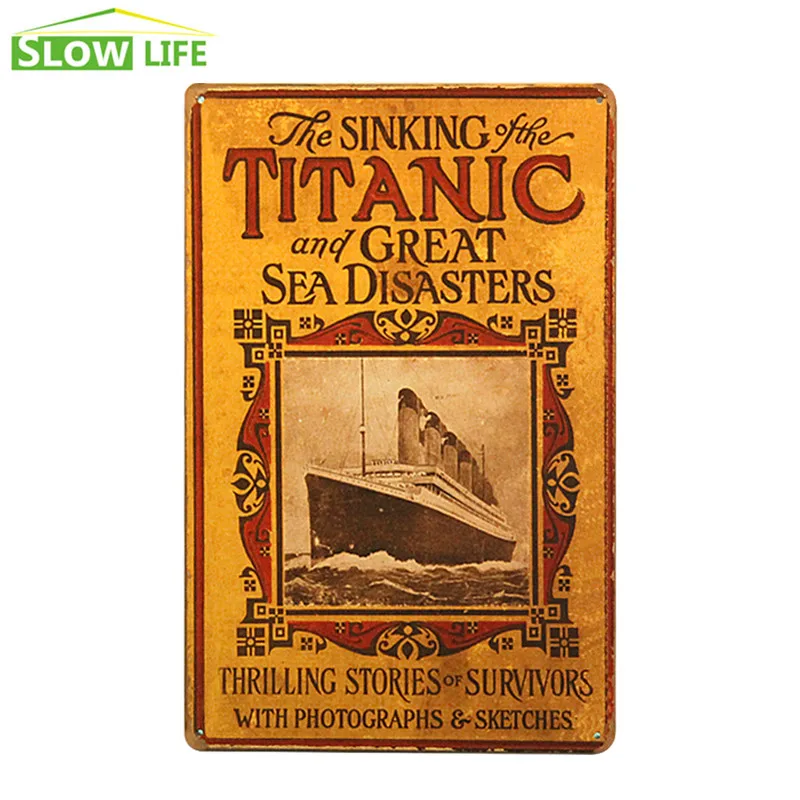 The Sinking Titanic Metal Tin Sign Bar Wall Decor Tin Sign Vintage Home ...