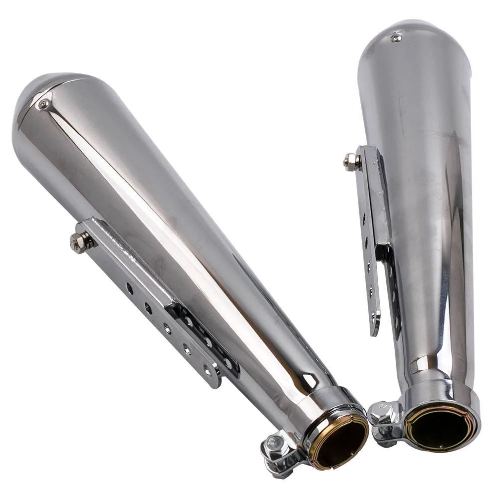 1 Pair Retro Universal Motorcycle Exhaust Pipe Muffler Motorbike ...