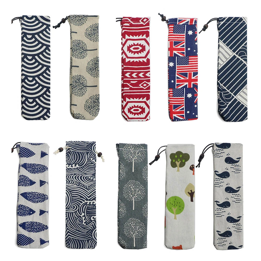 1-pcs Reusable Straw Pouch Bag For Metal Straw Cutlery Colorful Travel ...