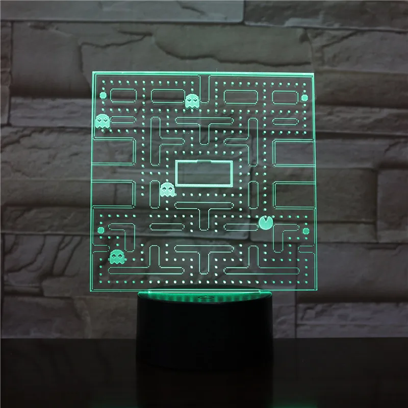 USB 3D LED Night Light Pac Man Multicolor RGB decorative lights Boys ...