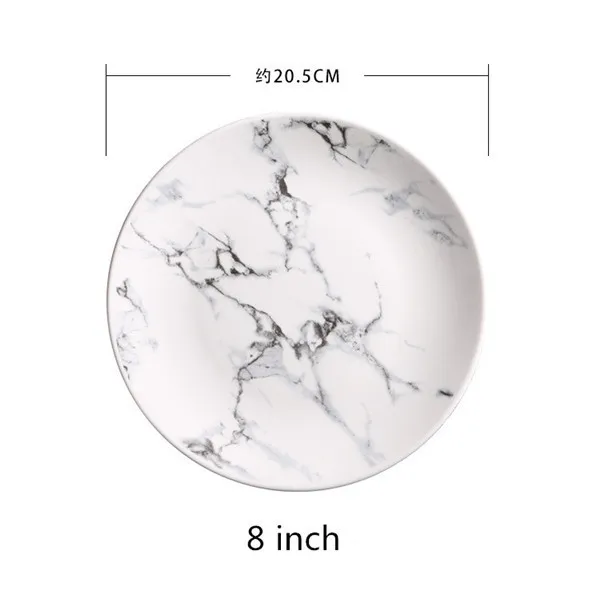 Шикарная креативная мраморная керамическая тарелка столовая посуда ...