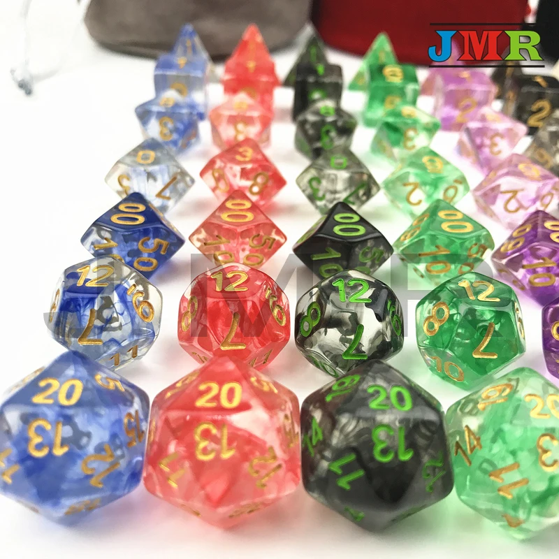 7PCS/SET Juegos De Mesa Dados,Set of D4 D20 Polyhedral Dice for Rpg ...