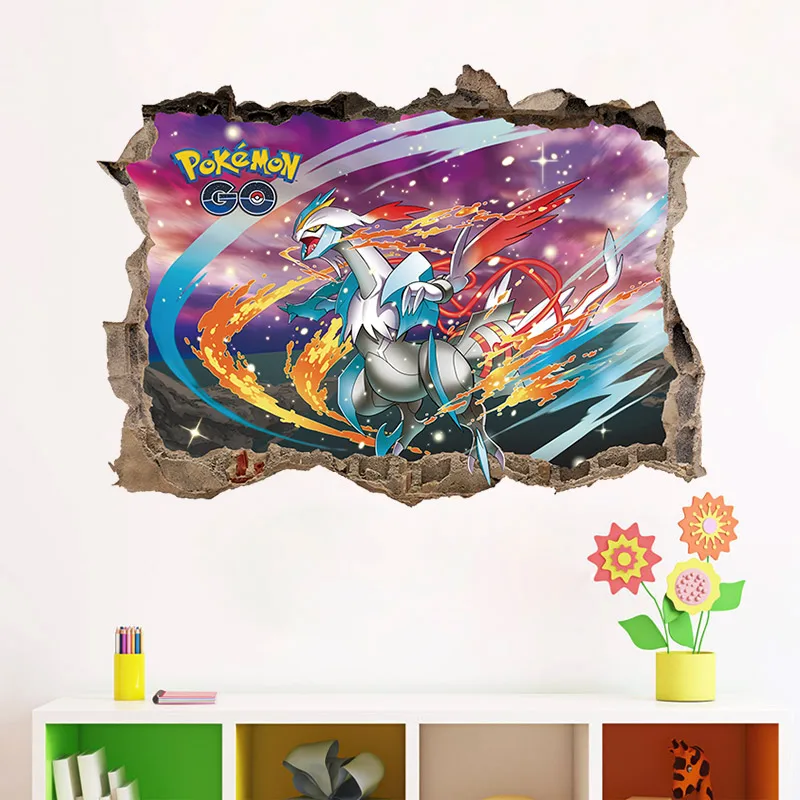 Pegatinas de pared de dibujos animados para habitación de niños Pikachu ...