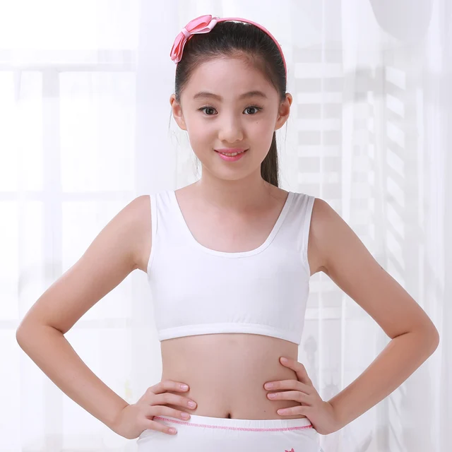 Gongzhuniuniu 9 15Y Young Girl Solid White Color Cotton Training Bra ...