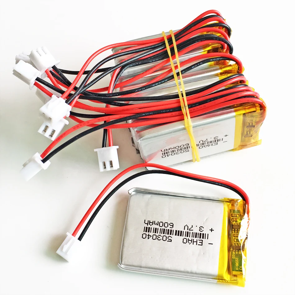 10 pcs 3.7V 600mAh JST XH 2.54mm 2pin connector 503040 Lithium Polymer ...