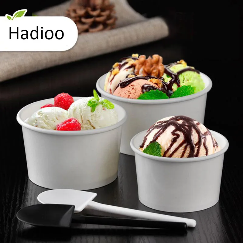 100 шт. высокое качество белый утилизации мороженое Бумага стаканчик с ...