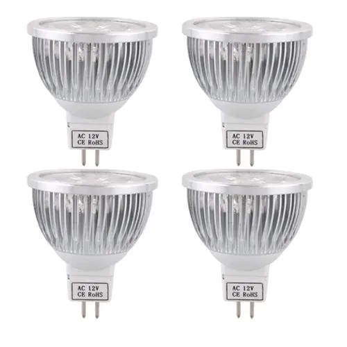 4X MR16 LED BULB LAMP ECONOMIC warm white LED Lighting 4W AC / DC 12V ...
