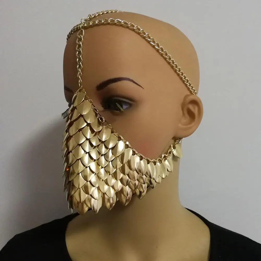 Eccentric Metal Head Chain Mask (Gold or Silver) - Queerks™