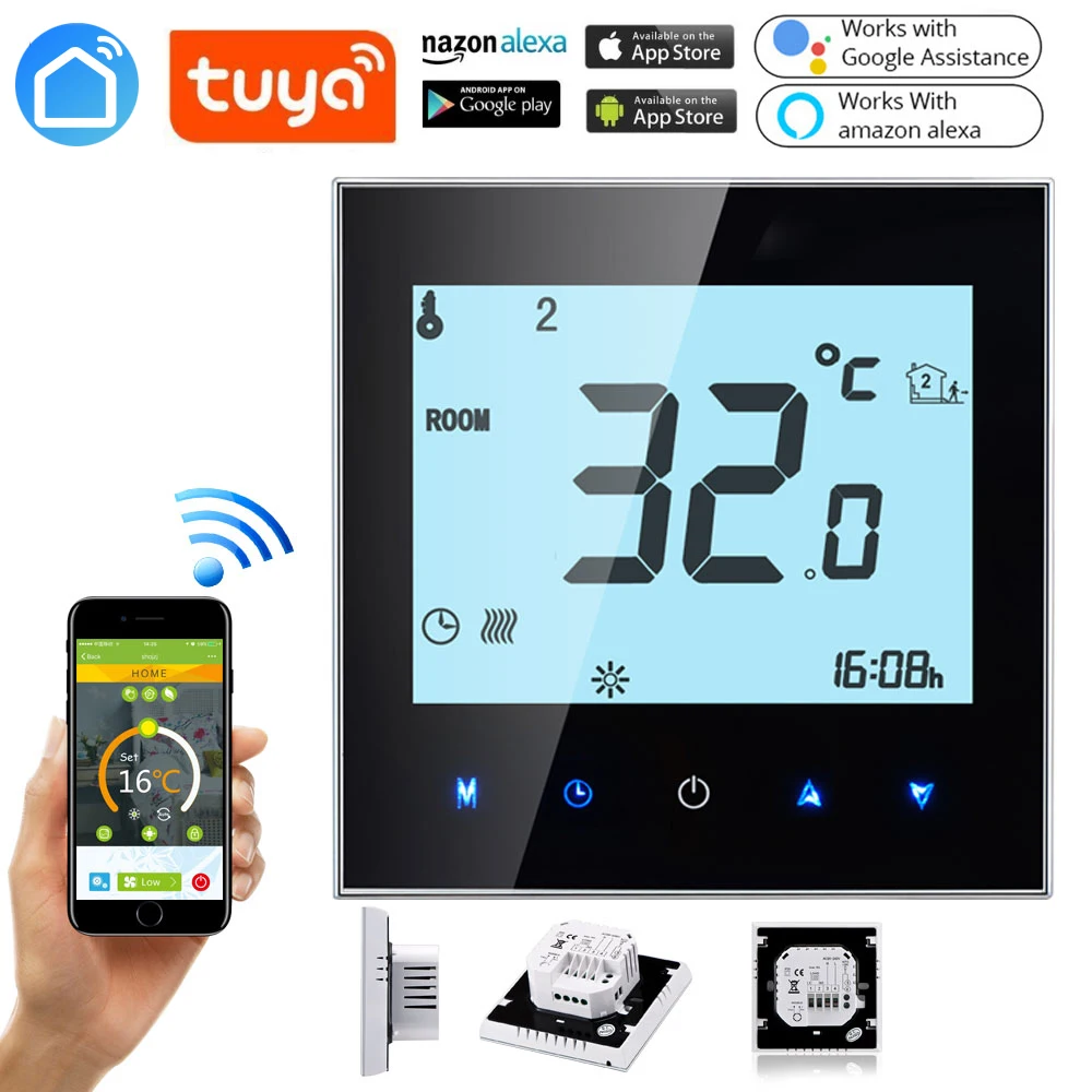 Tuya Smart Wifi Gas Boiler Heating Thermostat Wifi Temperature Regulator For Boilers Weekly