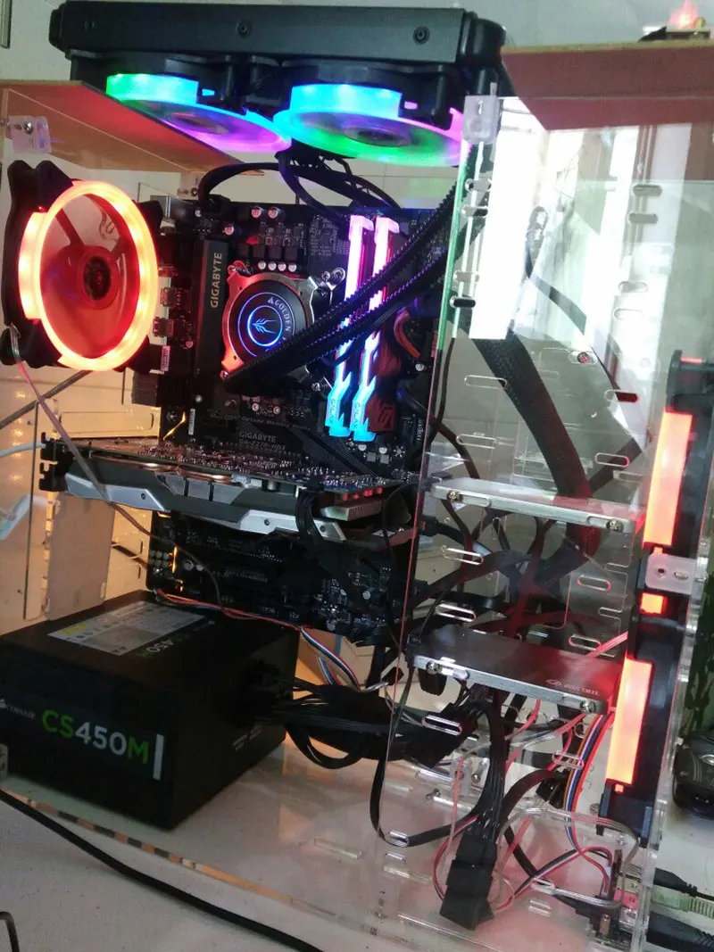 2018 Newest Desktops Acrylic All Transparent Vertical Micro/ATX ...