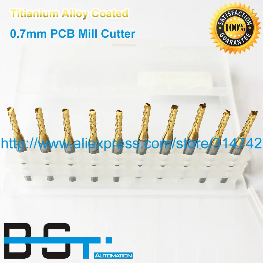 Pcb Mill Cutter 07mm Titanium Coat Carbide Cnc Milling Bits 070mm End Milling Cutter In