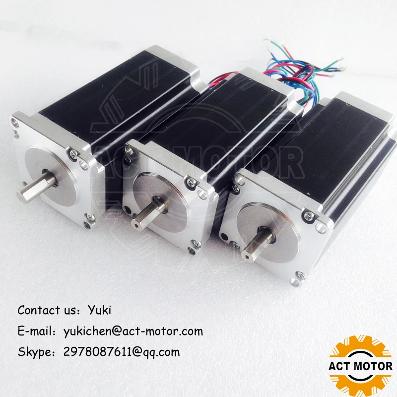 ACT Motor 3PCS Nema23 Stepper Motor 23HS2430P1 1 0.5mm Single Flat ...