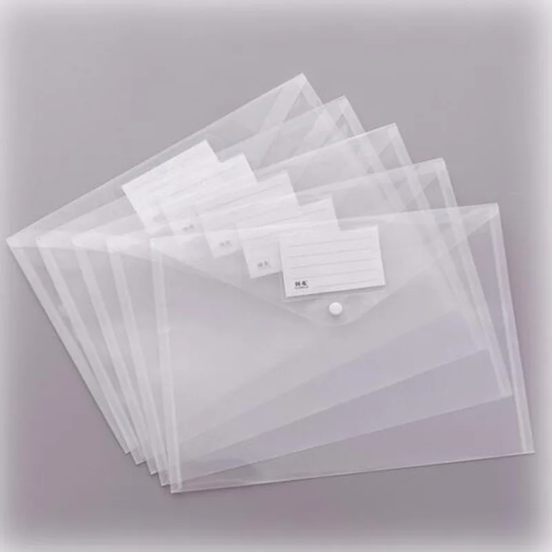 A4 Novelty Transparent Button File Bag Cartoon PVC Document Bag File ...