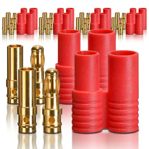 10 Pairs 3.5mm Banana Plug With Red Housing For Rc Car Helicopter Boat ...