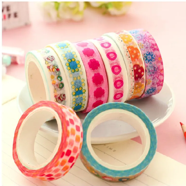 10pcs / lot cartoon stationery tape color cartoon stickers wholesale ...