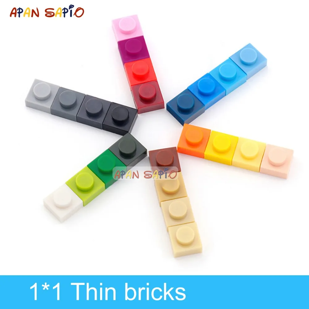 300pcs-DIY-Building-Blocks-Thin-Figures-Bricks-1x1-Dots-25Color ...