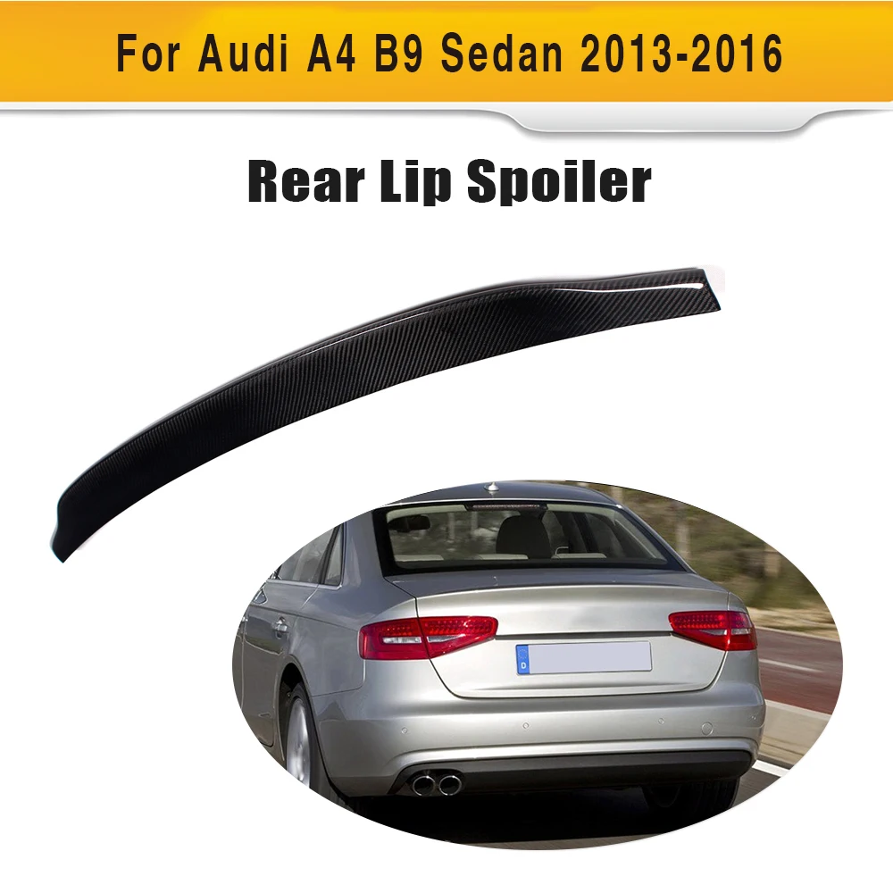 Carbon Fiber Rear Trunk Boot Lip Spoiler Wings For Audi A4 B9 Sedan