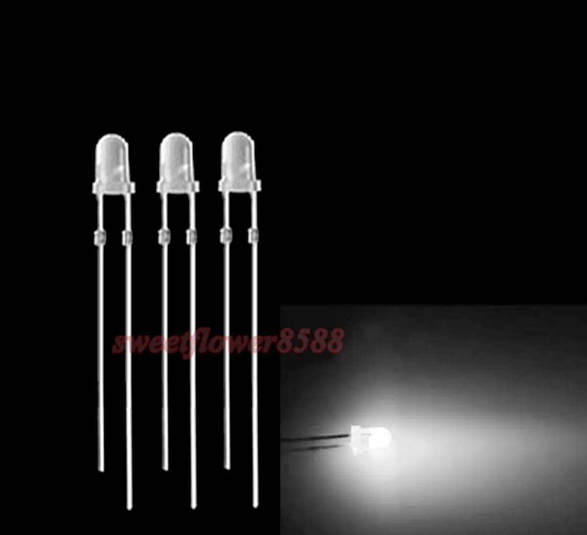 1000pcs-3mm-Round-Diffused-White-LED-8K-MCD-Bulb-Lamp-Light-New-Free ...