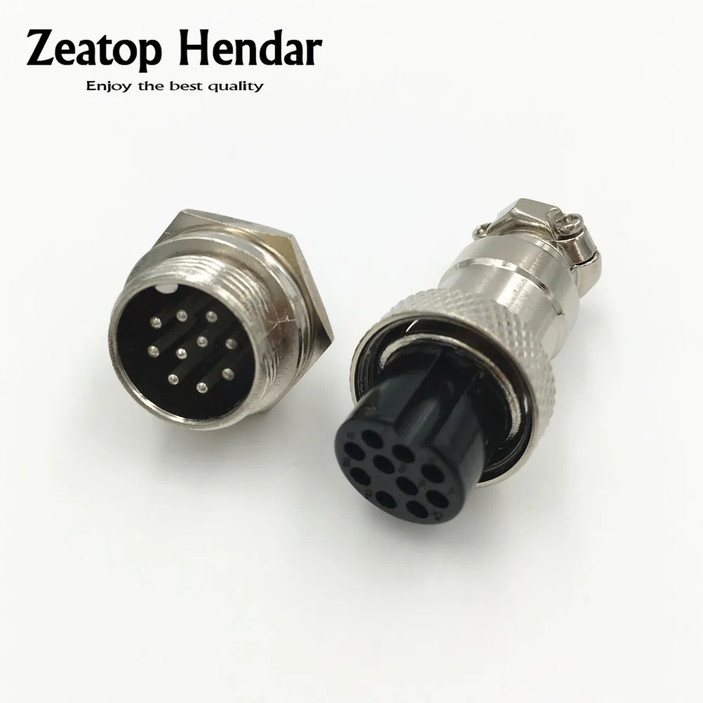 5 Set GX16 10 Pin XLR 16mm Male & Female Adapter Chassis Mount Socket ...