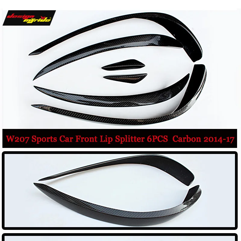 For Benz W207 2-door Front Lip Splitters Wing Spoiler Carbon 6-pcs e200 ...