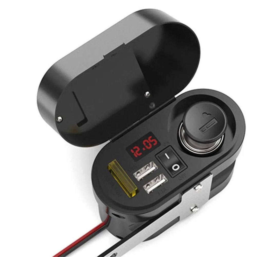 3a Dual Usb Waterproof Charger Socket Voltmeter Cigarette Lighter