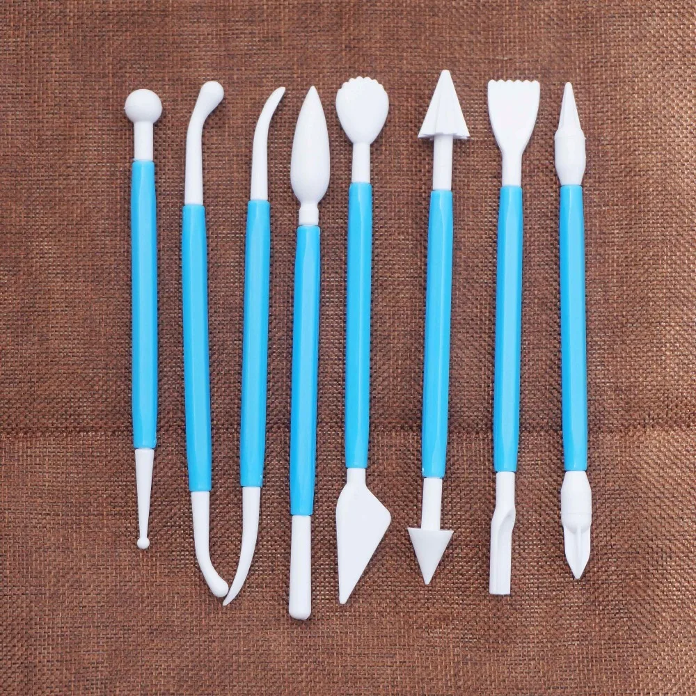 8PCS/Set Fondant Cake Modelling Tool Sugarcraft Flower 16 Patterns ...
