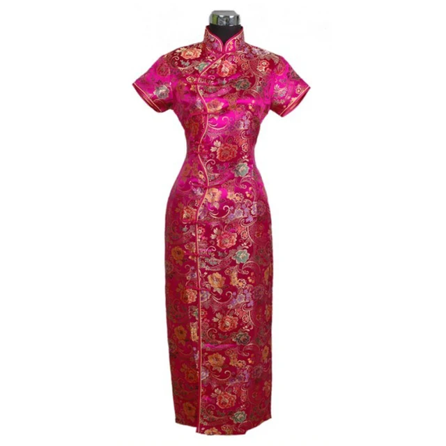 Aliexpress.com : Buy Novelty Hot Pink Chinese Style Wedding Dress Satin ...